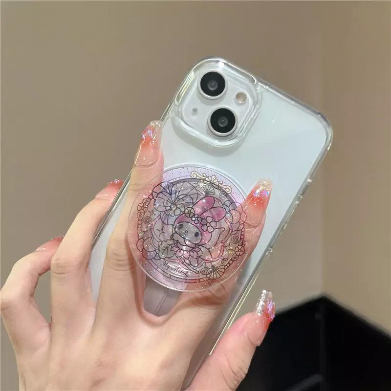 Sanrio Characters Stained Glass Pattern Glitter Magsafe PopSocket – In ...