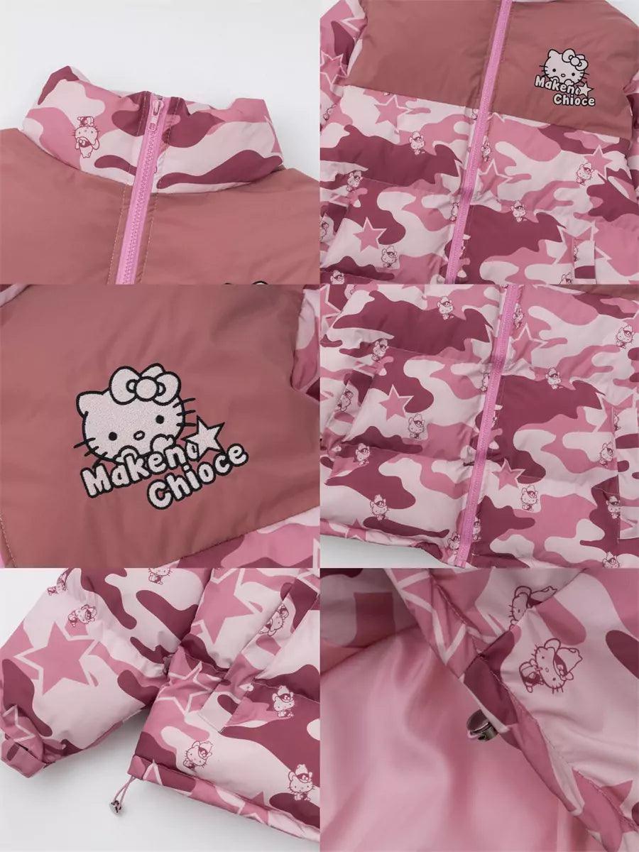 Hello Kitty Camo Baggy Puffer Jacket – In Kawaii Shop