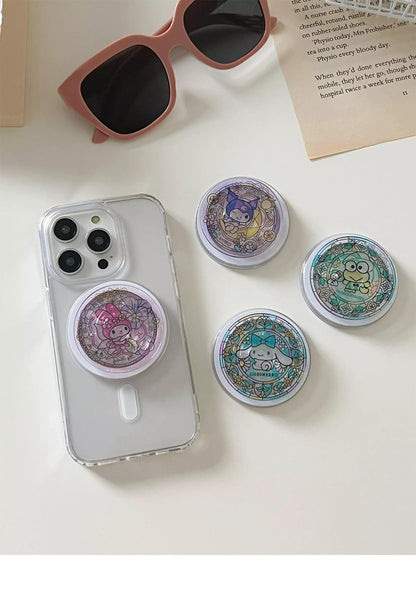 Sanrio Characters Stained Glass Pattern Glitter Magsafe PopSocket – In ...