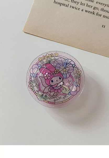 Sanrio Characters Stained Glass Pattern Glitter Magsafe PopSocket – In ...