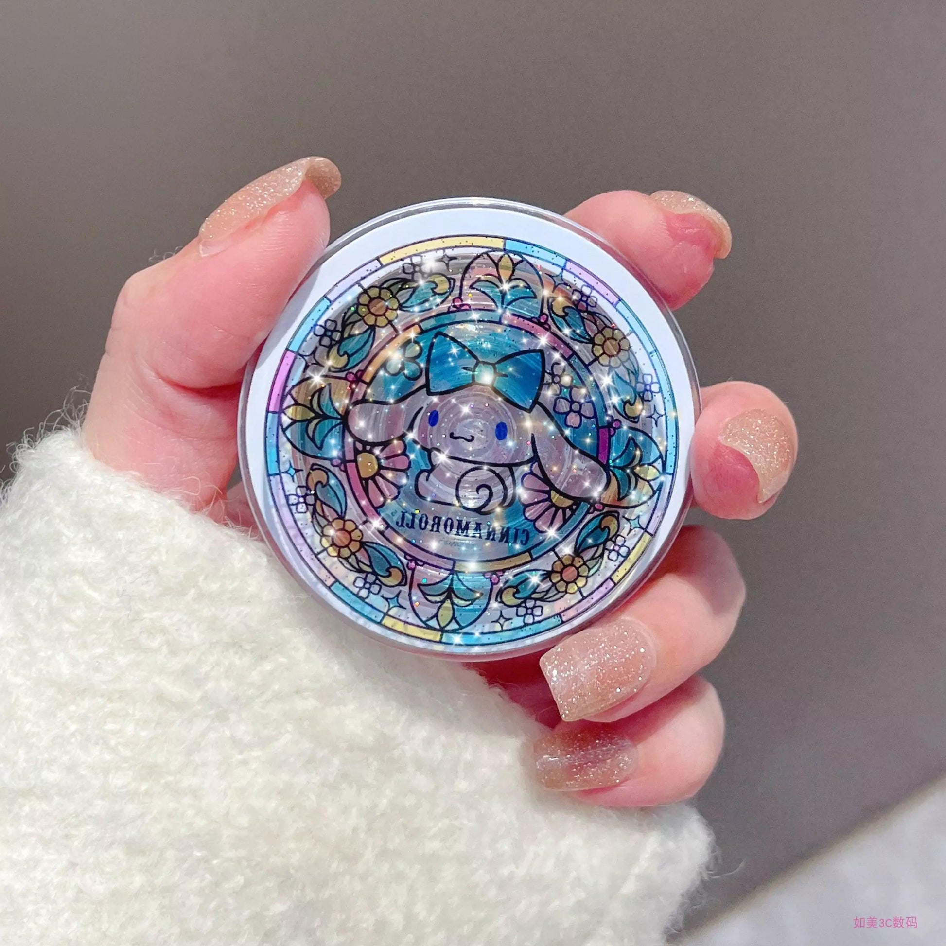Sanrio Characters Stained Glass Pattern Glitter Magsafe PopSocket – In ...