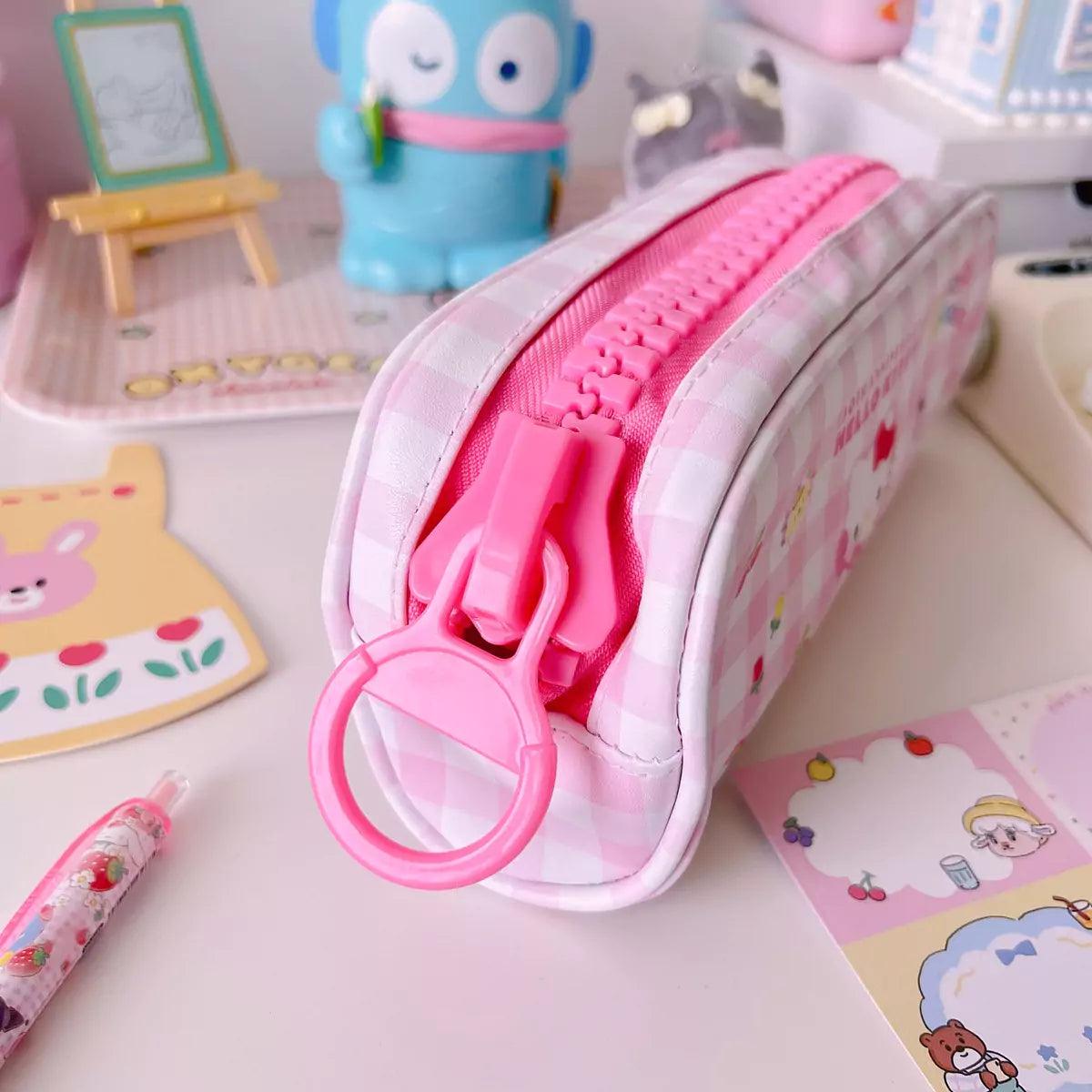 Hello Kitty Plaid Pencil Case with Oversized Zipper – In Kawaii Shop