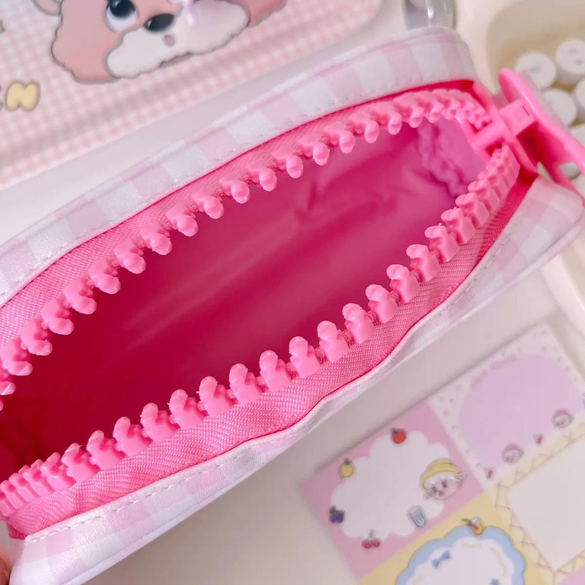 Hello Kitty Plaid Pencil Case with Oversized Zipper – In Kawaii Shop