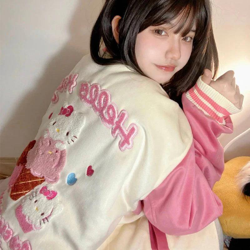 HelloKitty Embroidered Bomber Jacket – In Kawaii Shop