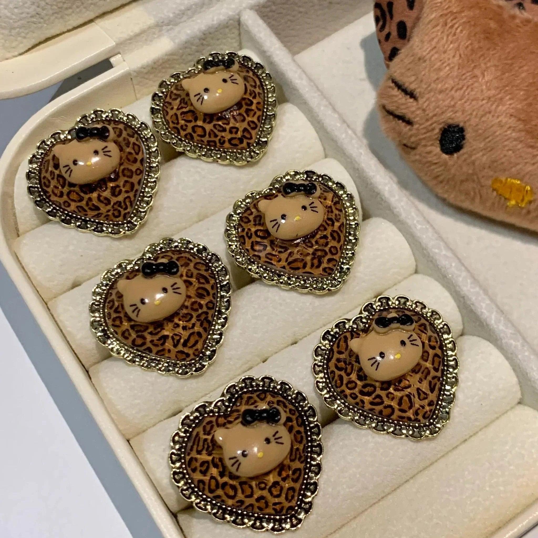 Hello Kitty Leopard Print Necklace & Ring Set – In Kawaii Shop