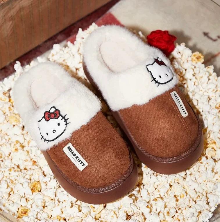 Hello Kitty Fuzzy Slippers – In Kawaii Shop