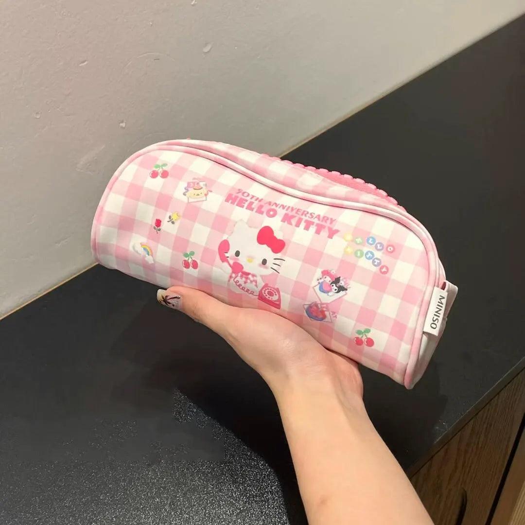 Hello Kitty Plaid Pencil Case with Oversized Zipper – In Kawaii Shop