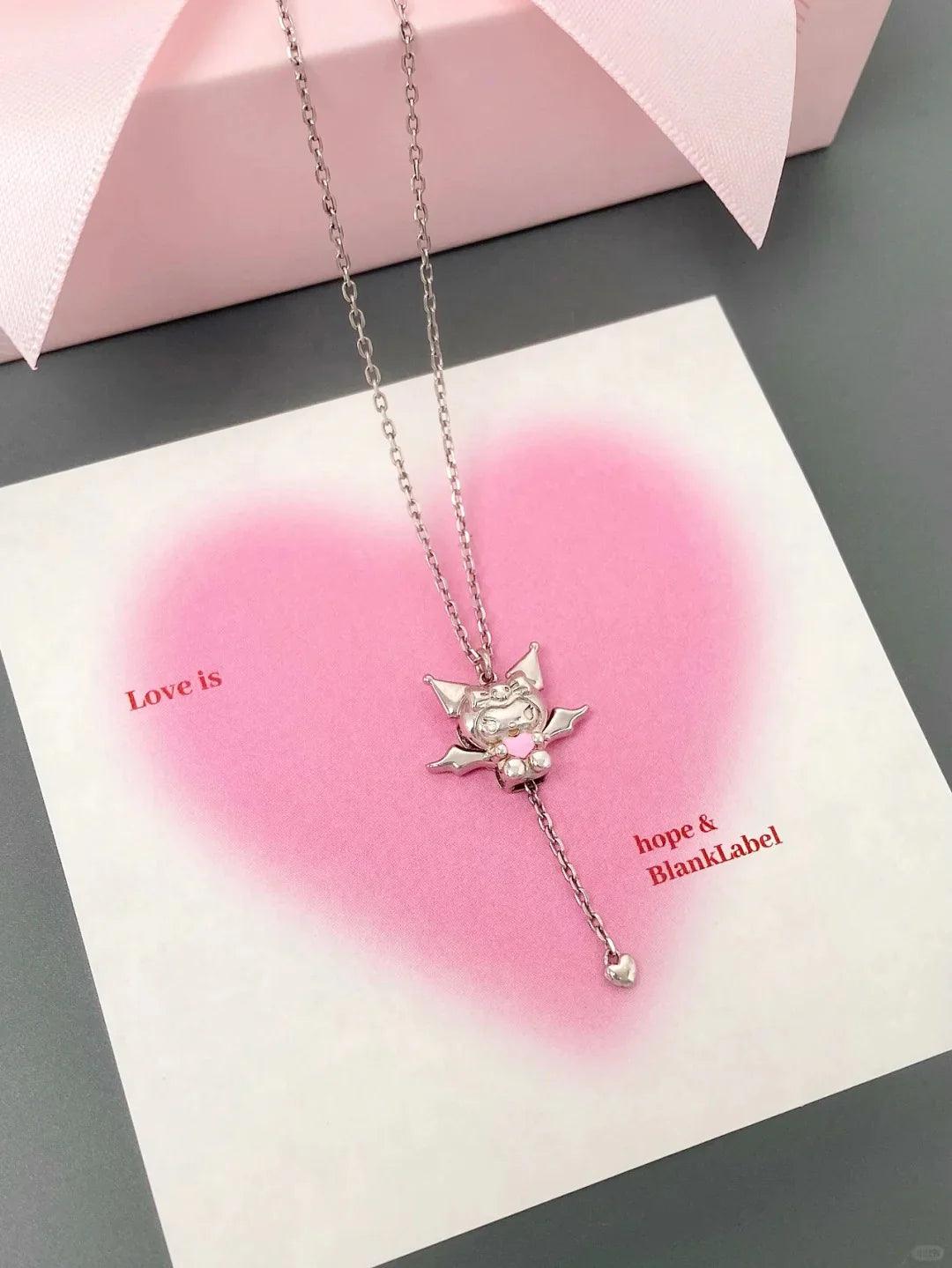 Angel Hello Kitty and Devil Kuromi Heart Necklace – In Kawaii Shop