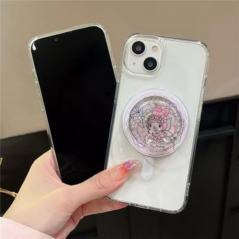 Sanrio Characters Stained Glass Pattern Glitter Magsafe PopSocket – In ...