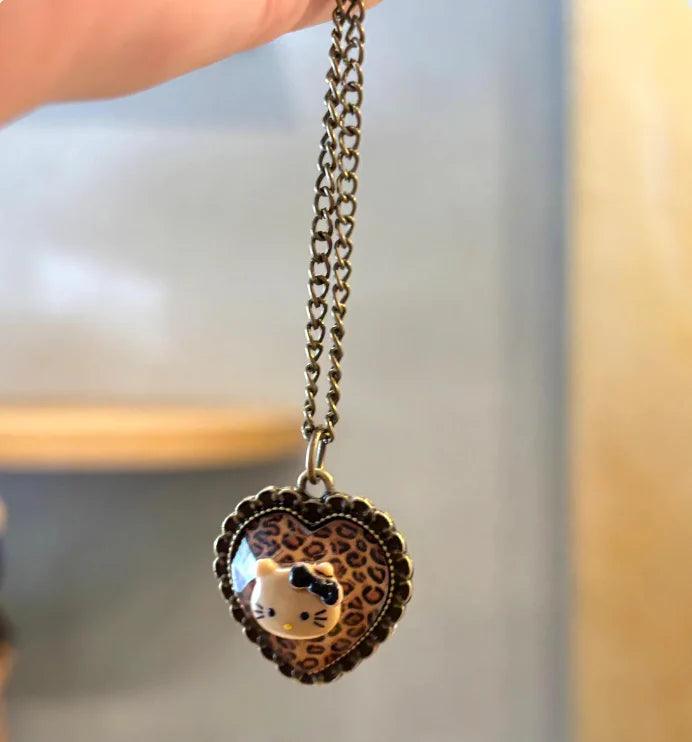Hello Kitty Leopard Print Necklace & Ring Set – In Kawaii Shop