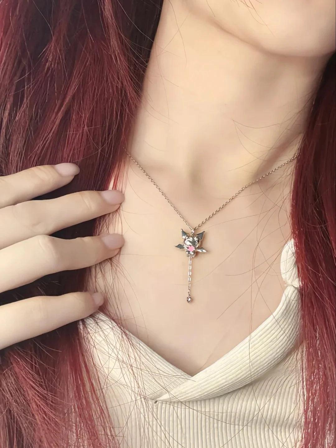 Angel Hello Kitty and Devil Kuromi Heart Necklace – In Kawaii Shop