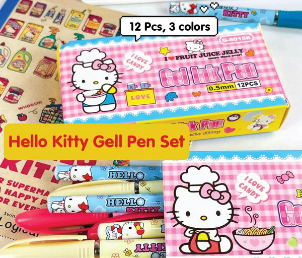 Hello Kitty Gell Pens Set (12 Pcs) – In Kawaii Shop