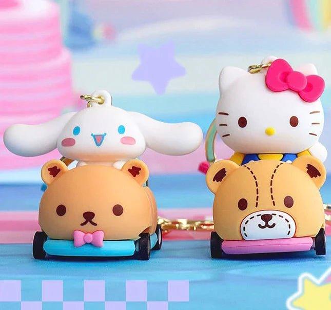 Sanrio on Race Car with Rolling Wheel Keychain – In Kawaii Shop