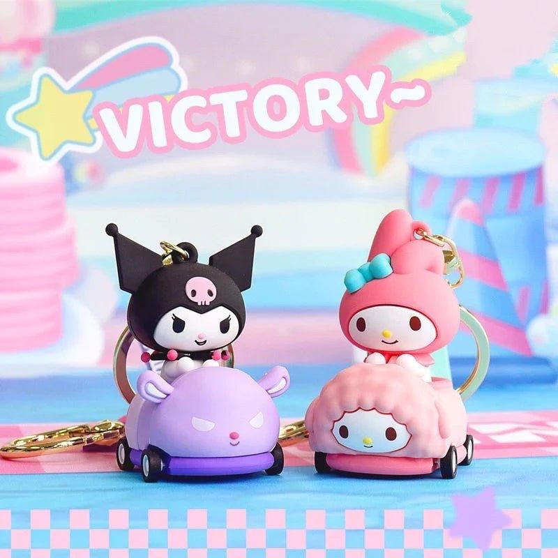 Sanrio on Race Car with Rolling Wheel Keychain – In Kawaii Shop